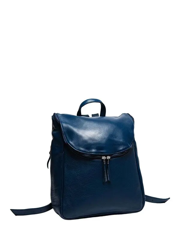 HIDES LEATHER CO. Minimal Kelly Leather Backpack - Blue