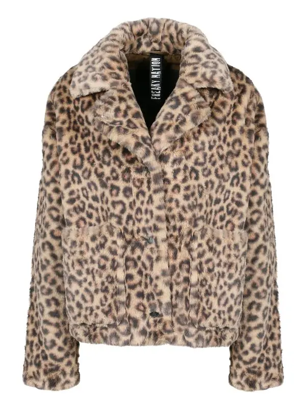 FREAKY NATION Cozy Leo Faux Fur Jacket - Green
