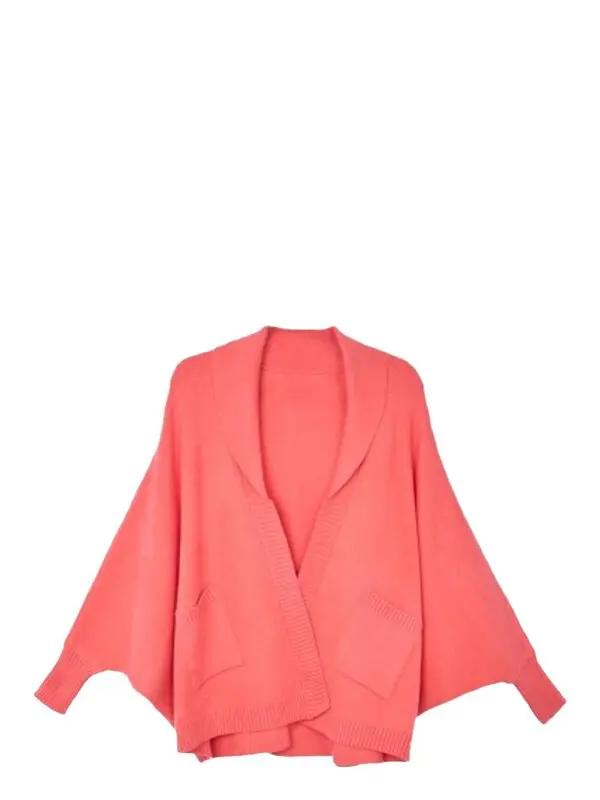 Saachi Open Front Oversized Cardigan Sweater - Orange