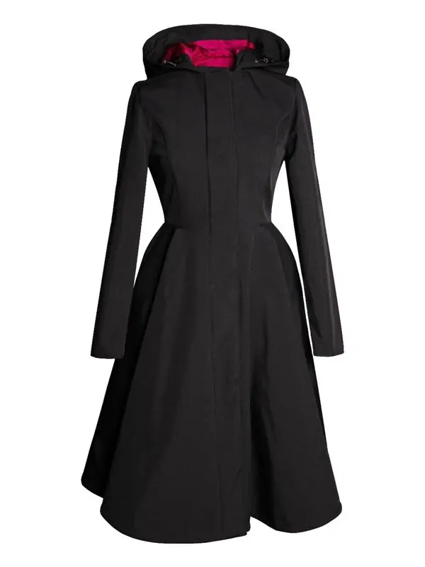 RAINSISTERS Water-resistant Coat With Fuchsia Pink Lining - Black