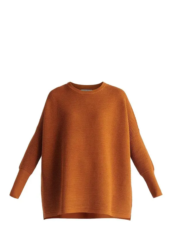 PAISIE Ribbed Viscose-blend Jumper - Brown