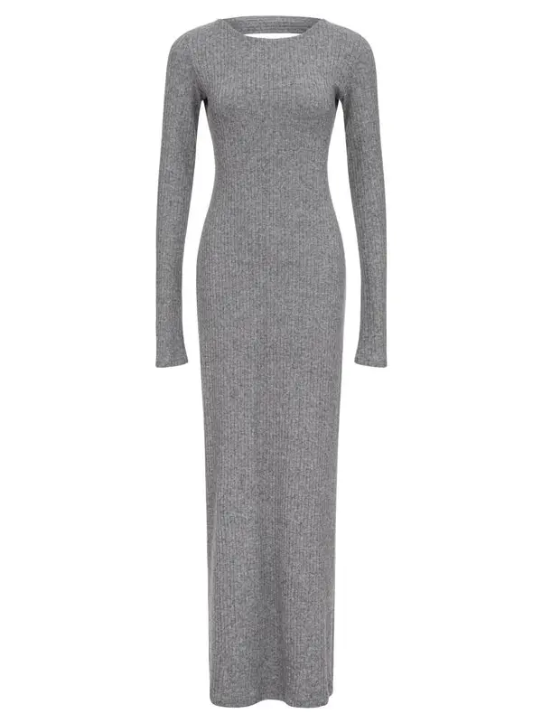 SEROTONINN Stone Knit Maxi Dress - Grey
