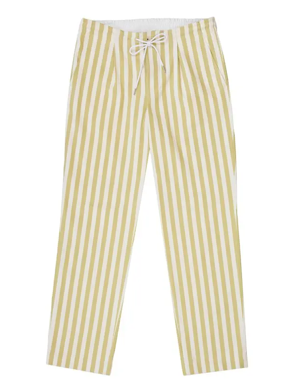 GRESHAM BLAKE Ecru Stripe Drawstring Trousers - Beige