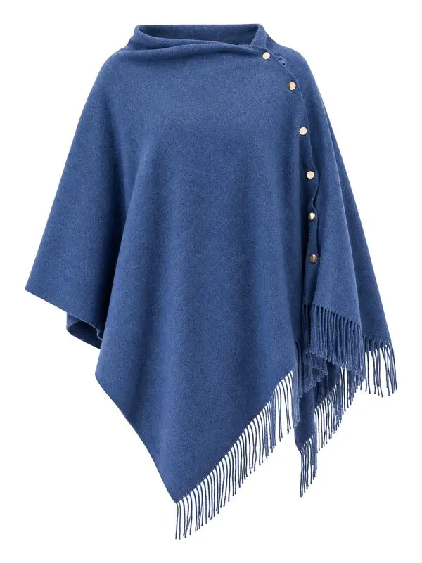 FRANCHETTI BOND Gisella Denim Button Poncho - Blue