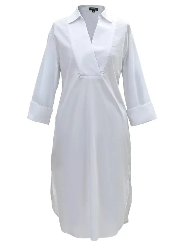 SMART AND JOY Minimalist Cotton Shirt Dress - White