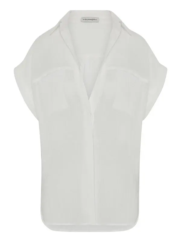THE SUMMER EDIT Mali Linen Shirt - White
