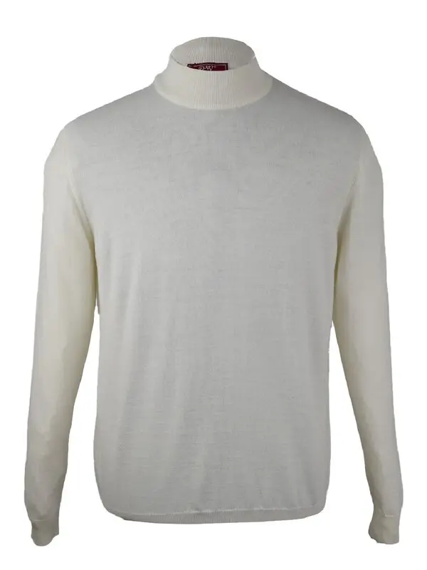 DAVID WEJ Wool Blend Mock Neck Jumper - White