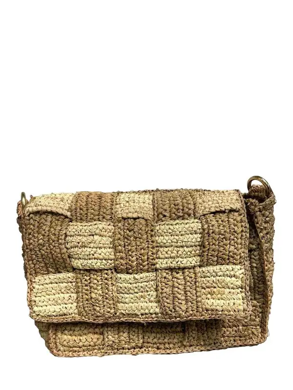ZANATANY CONCEPTS Braided Raffia Shoulder Bag - Brown