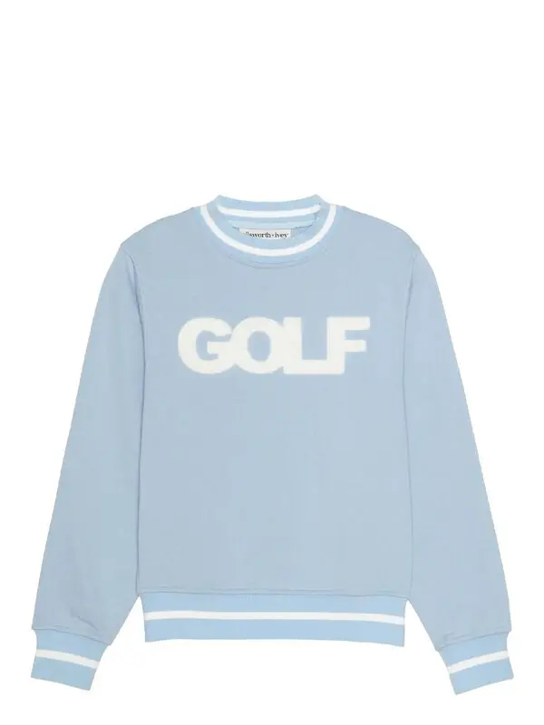 ELLSWORTH + IVEY Elle "golf" Chenille Sweatshirt - Blue