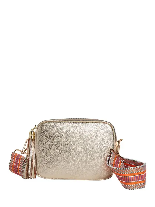 BETSY & FLOSS Verona Crossbody Bag With Aztec Strap - Gold