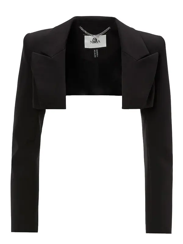 NISSA Cropped Blazer - Black