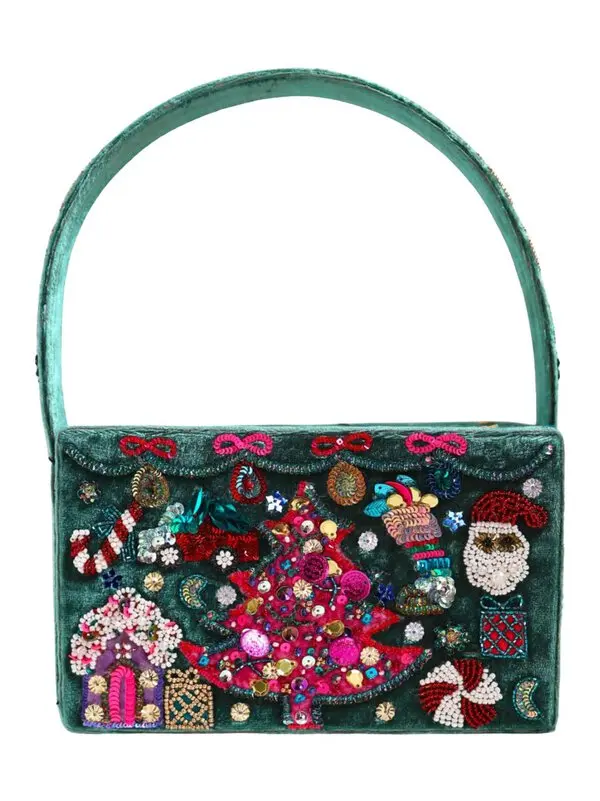SIMITRI Christmas Box Clutch - Green/pink