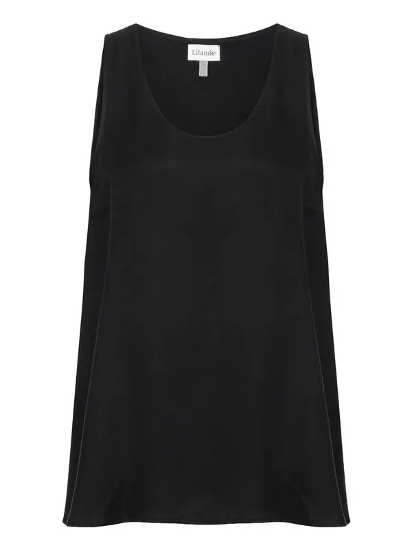 LILAMIE Soho Loose Fit Longline Tank Top - Black