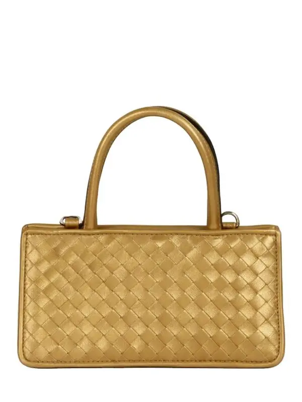 F3ROG BY RANA Woven Leather Piraye Bag - Gold