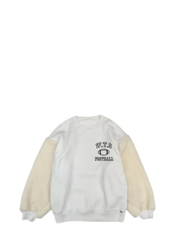 SIMEON FARRAR Faux Fur Sleeve Sweatshirt - White