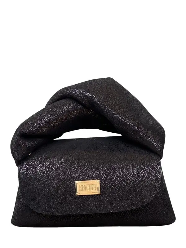 AABOUX Nury Midi Stingray Print Suede Bag - Black