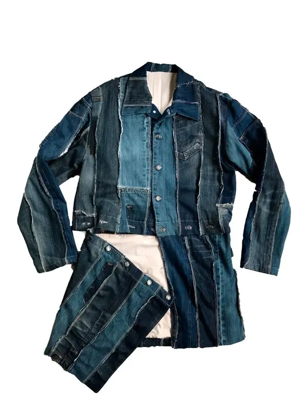 JUAN VG Gamberrxs Collection Upcycled Denim Jacket - Blue