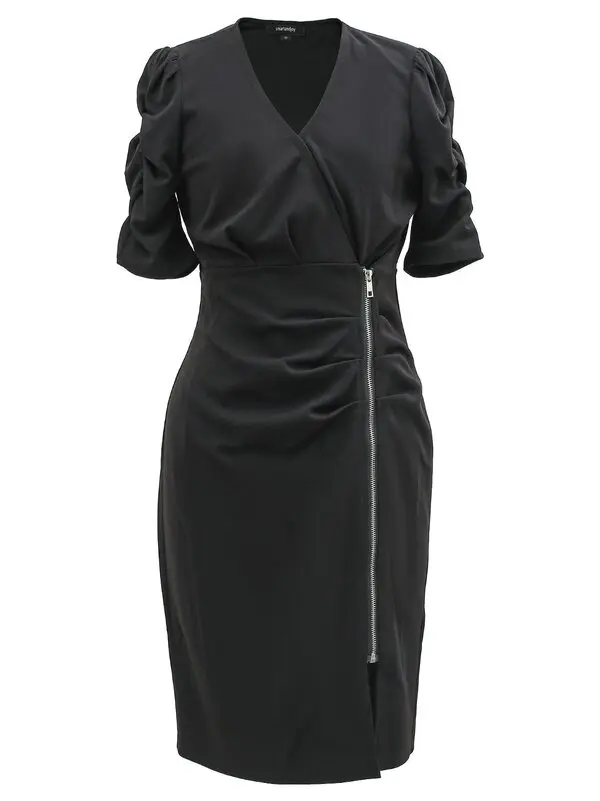 SMART AND JOY Empire Waist Jersey Dress - Black