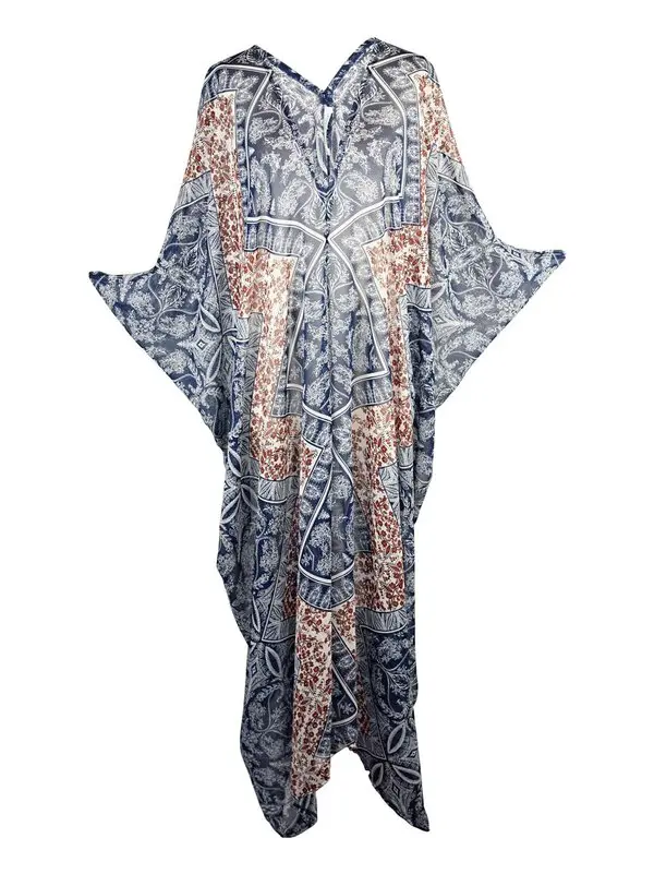 JENNAFER GRACE Petaluma Border Caftan - Blue