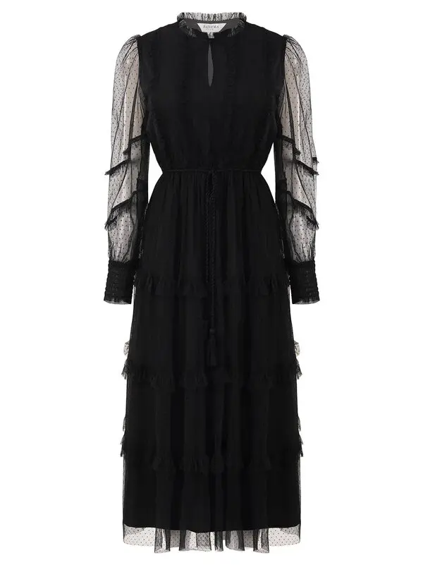 RAISHMA Anastasia Tiered Lace Dress - Black