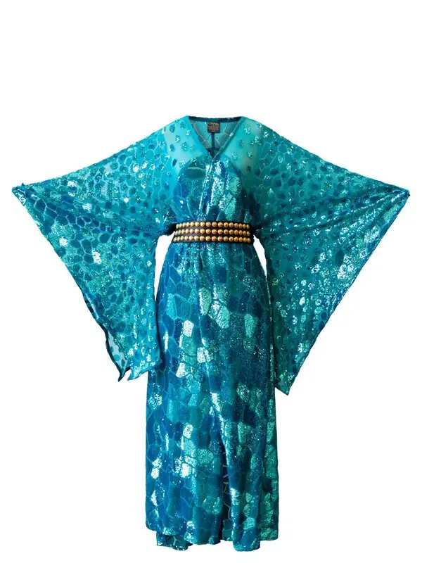 BYVINNIK Sequin Kimono Robe - Blue