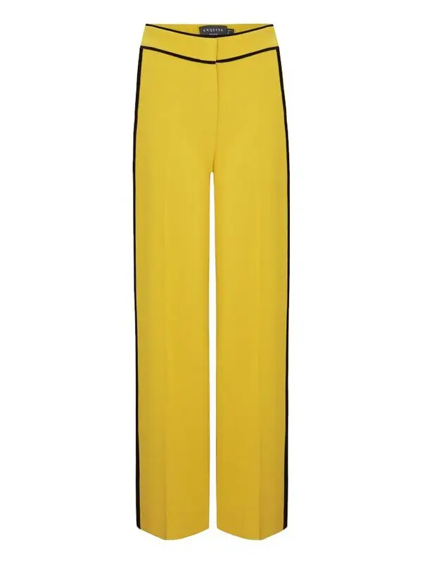 EXQUISE Regular Elastic Waist Knit Adalia Trousers - Yellow