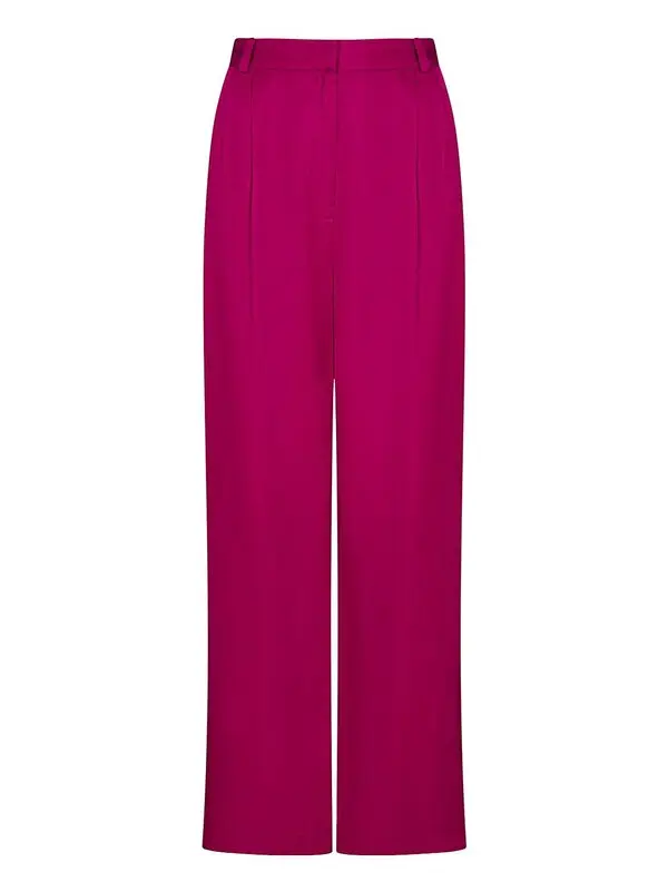 ROSES ARE RED Pleated Wide Leg Suit Pants - Pink