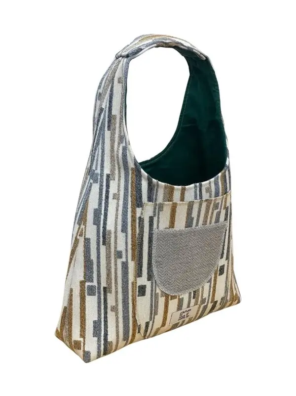 COUTURE TO YOUR DOOR Reversible Upholstery Jacquard Hobo Bag - Grey