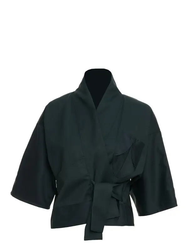 MOE Name' Pine Wool Vest Jacket With Front Pocket - Green