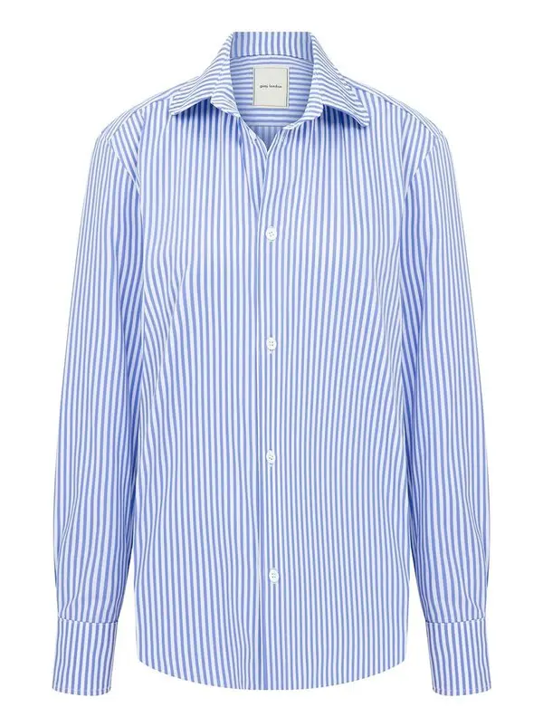 GUAJ LONDON Striped Organic Cotton Mylene Shirt - Blue/white