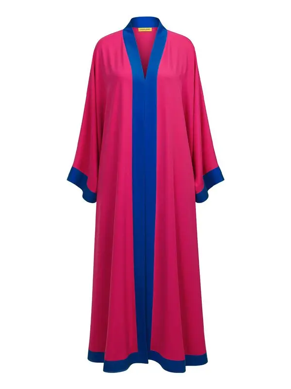 JANARA JONES Satin Abaya Kaftan - Pink