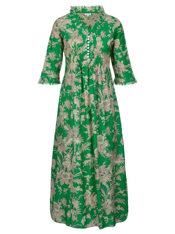 AT LAST... Cotton Annabel Maxi Dress - Green