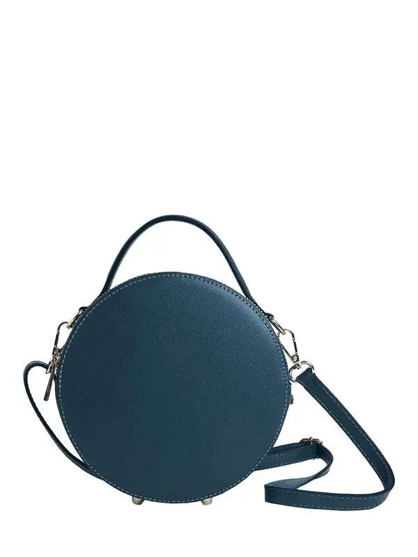 BETSY & FLOSS Rome Round Crossbody Bag With Nautical Stripe Strap - Blue