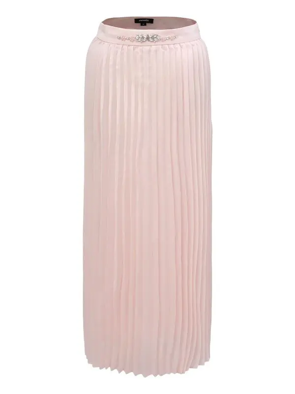 SMART AND JOY Pleated Organza Midi Skirt - Pink