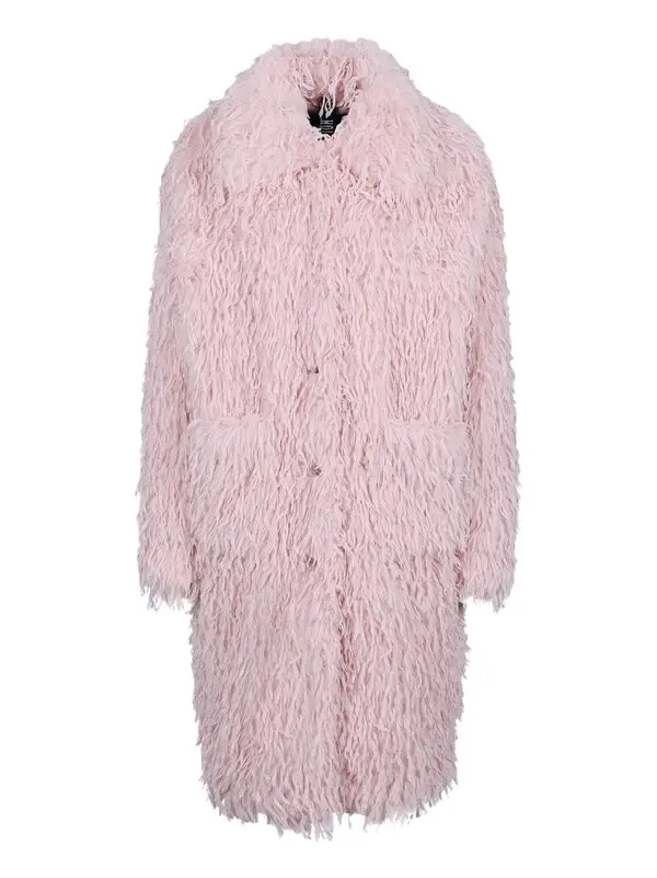 FREAKY NATION Feather Fake Fur Coat - Pink