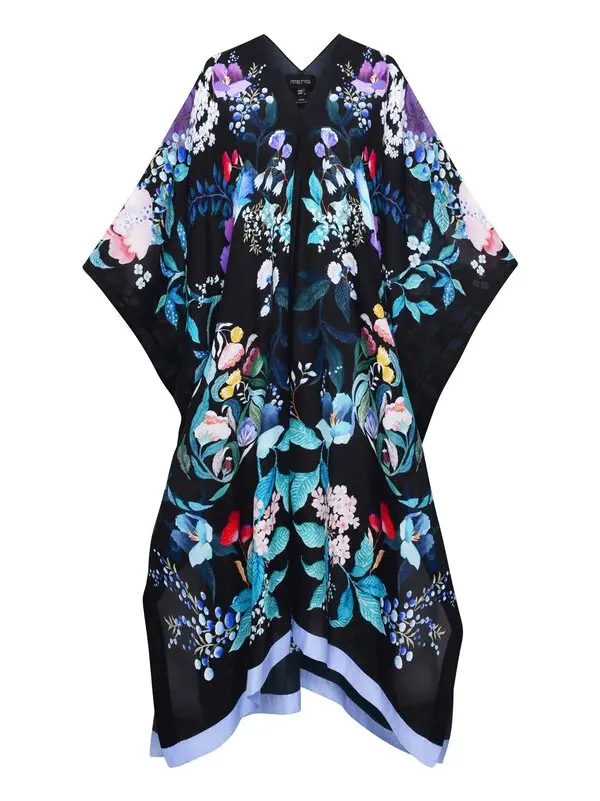 MENG Silk Georgette Kaftan - Black