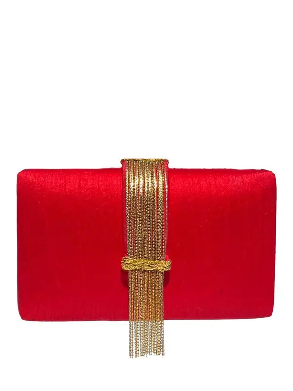 SIMITRI Ruby Fringe Clutch - Red/gold
