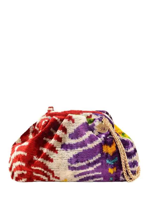 SJW BAGS LONDON Victoria Ikat Pouch Bag - Purple/red