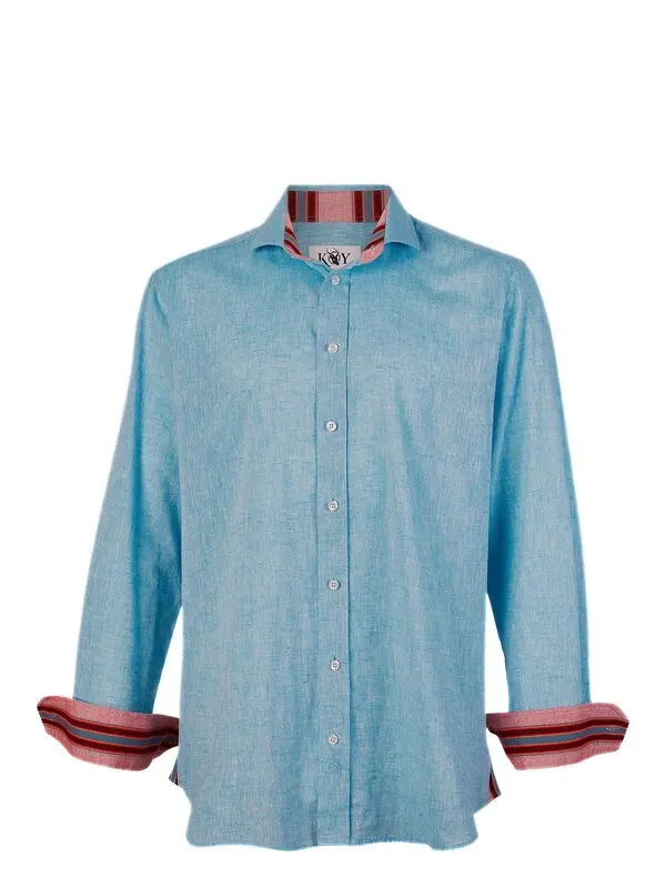 KOY CLOTHING Anga Sky- Linen Shirt - Blue