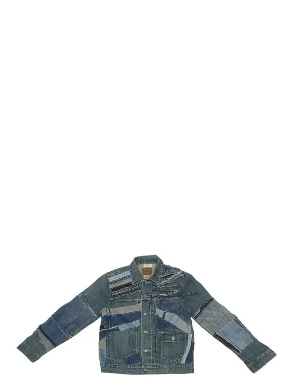 ZASTASTUDIO Frayed Fusion Denim Jacket - Blue/black