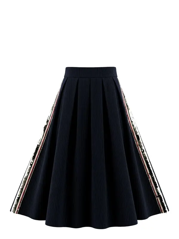 L2R THE LABEL Quilted Cloud Yurika Midi Skirt - Black