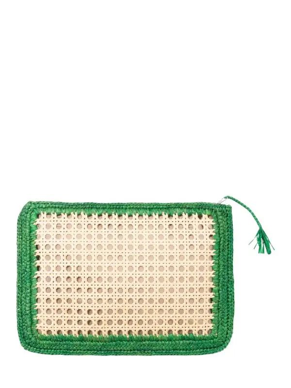 ZANATANY CONCEPTS Cannage Pouch - Green