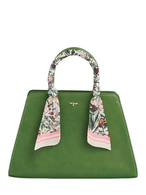 FABLE ENGLAND Garden Floral Structured Tote Bag - Green