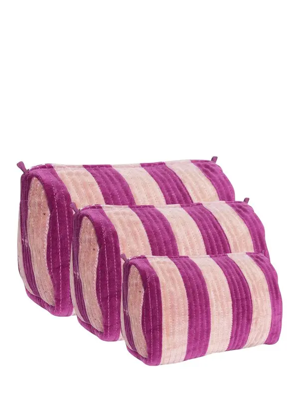 CYC Striped Cotton 3-piece Travel Set - Pink