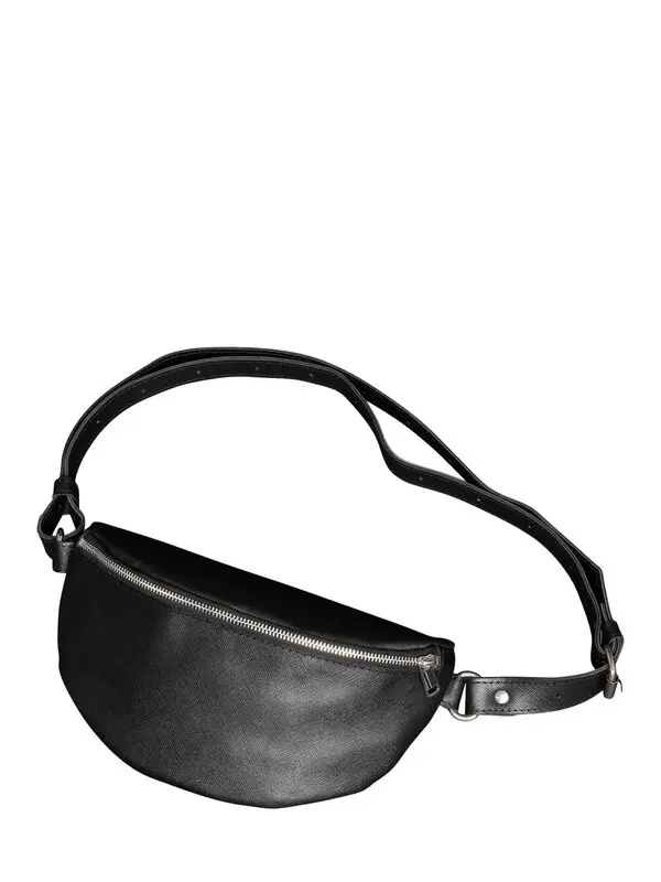 HIDES LEATHER CO. Leather Belt Bag With Card Slots - Black