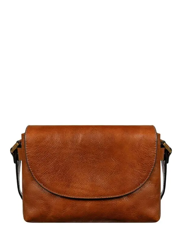 TIME RESISTANCE Leather Crossbody Bag - Brown