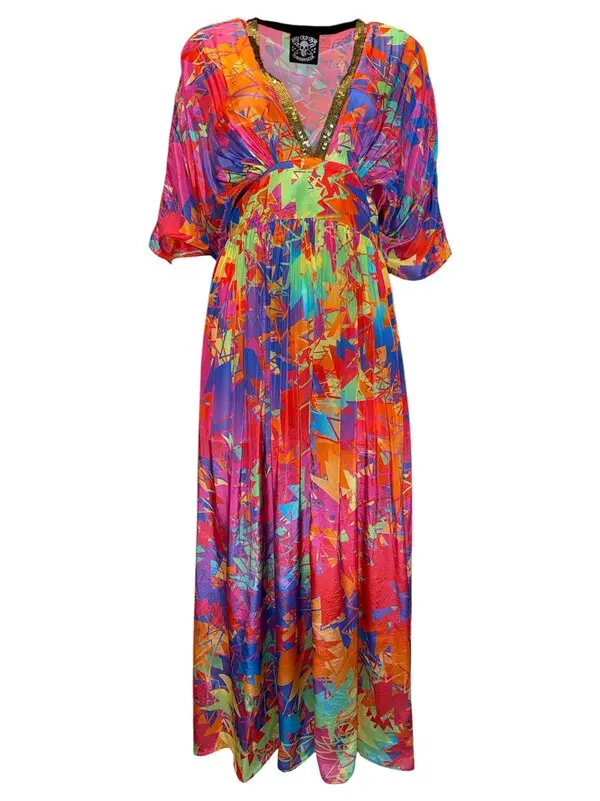 ANY OLD IRON Lightning Kaftan Dress - Orange/pink