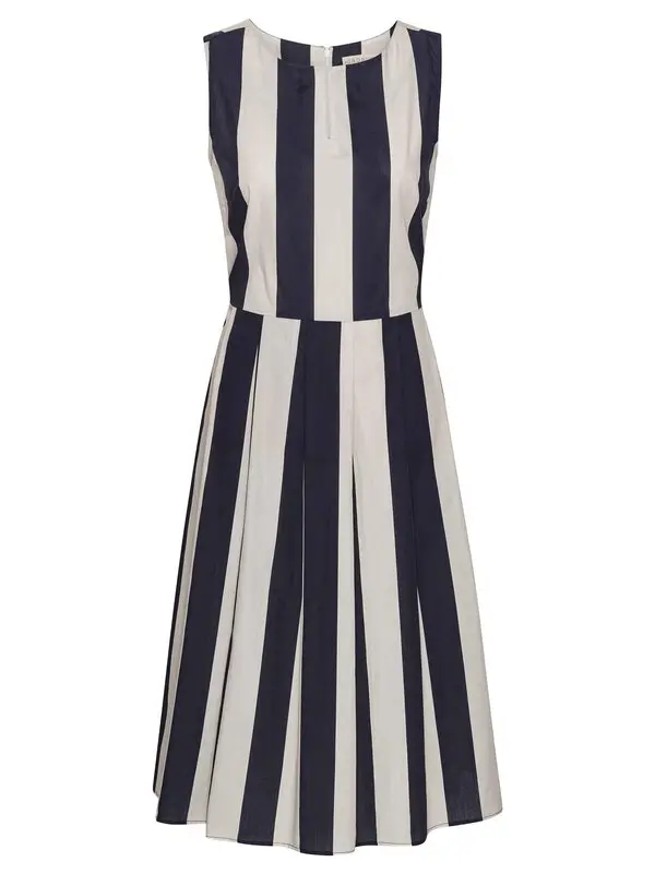 GROBUND Christiane Organic Cotton Stripe Dress - Blue