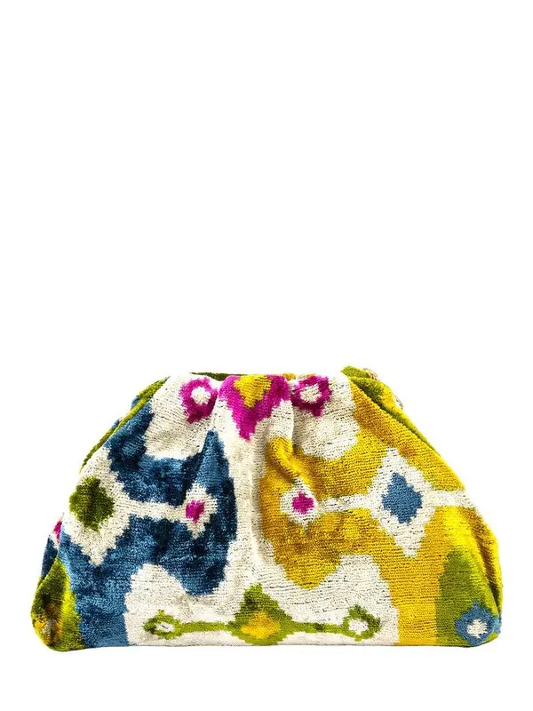 SJW BAGS LONDON Victoria Ikat Mini Pouch - Blue/pink