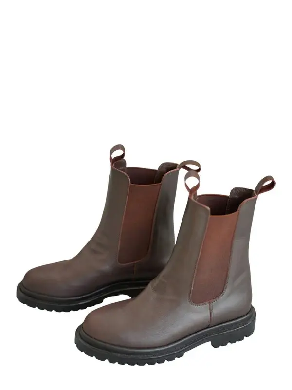 Pink Haley Jordyn Chelsea Leather Boots - Brown